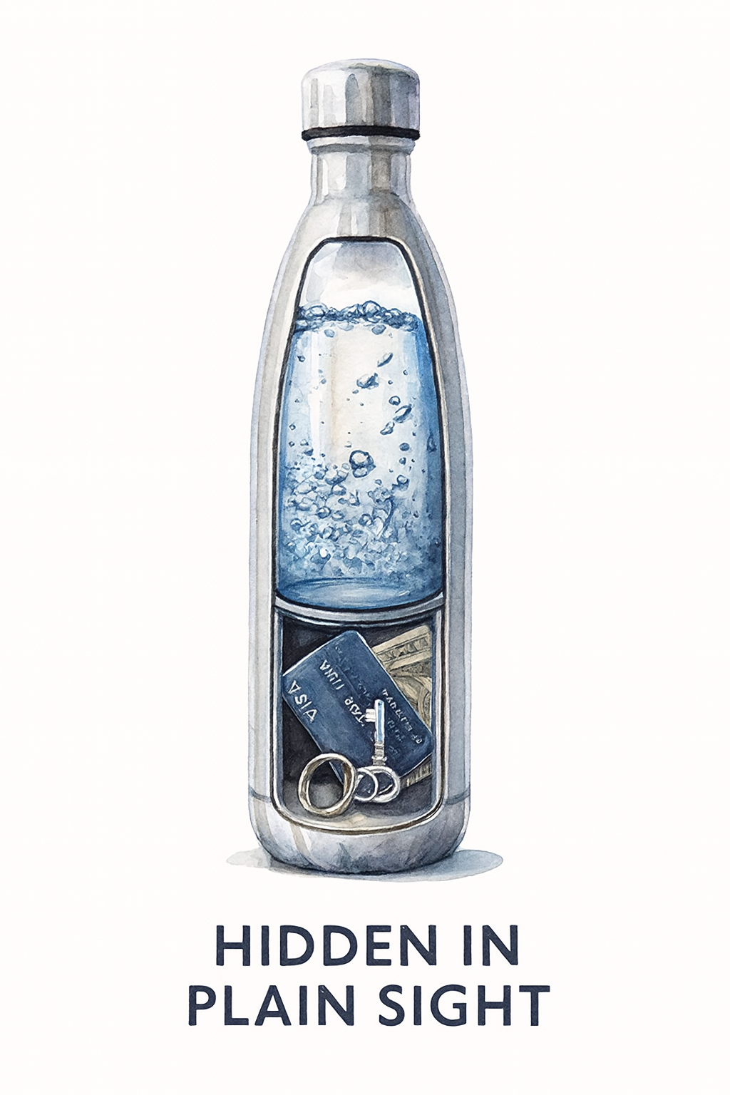 Hidden Compartment Real Steel Water Bottle – Secret Stash Safe ...