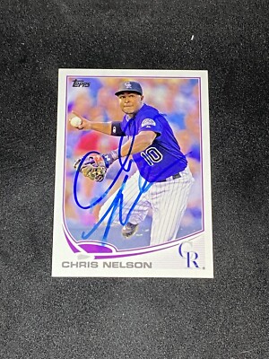 Chris Nelson 2013 Topps #427 Colorado Rockies Auto Autographed Signed ...