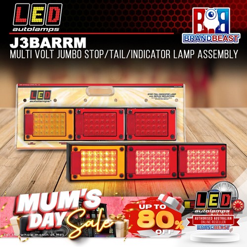 LED Autolamps J3BARRM Multi Volt Jumbo Stop/Tail/Indicator Lamp ...