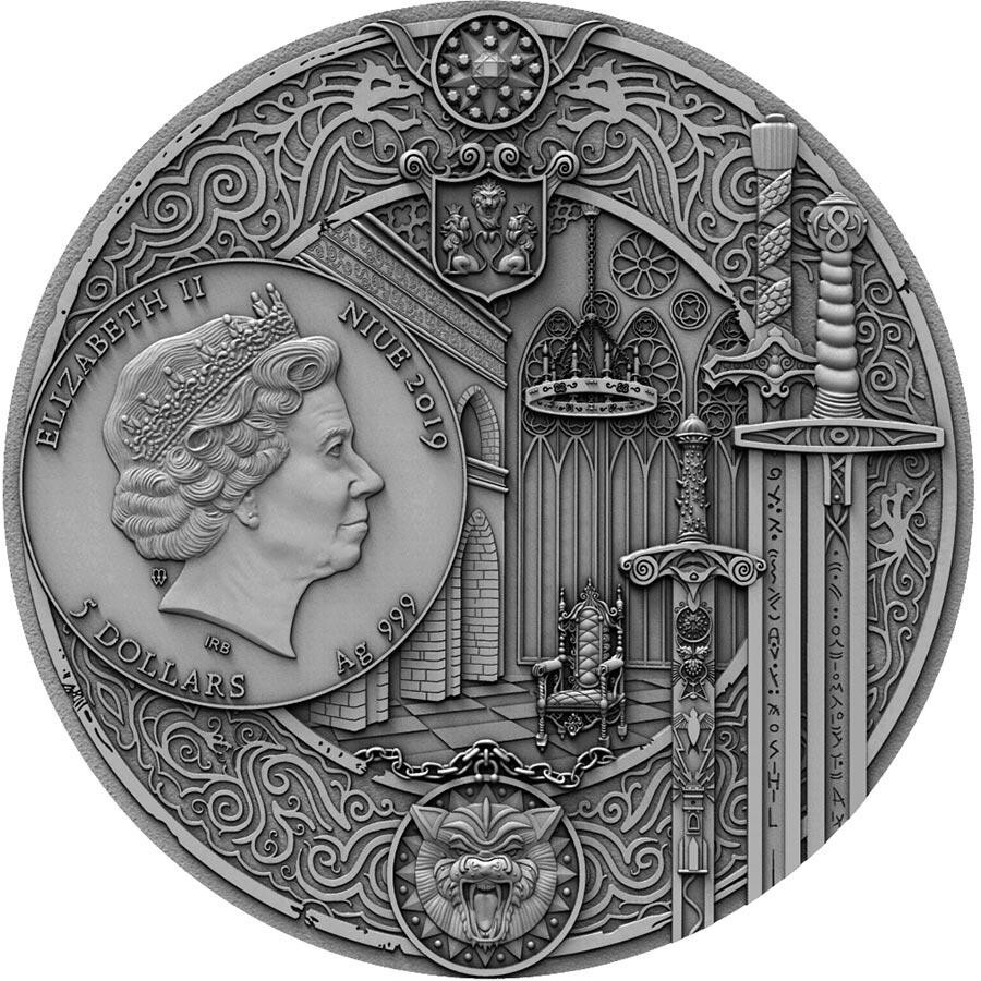 2019 THE LAST WISH The Witcher 2oz Ultra High Relief Silver Proof Coin ...