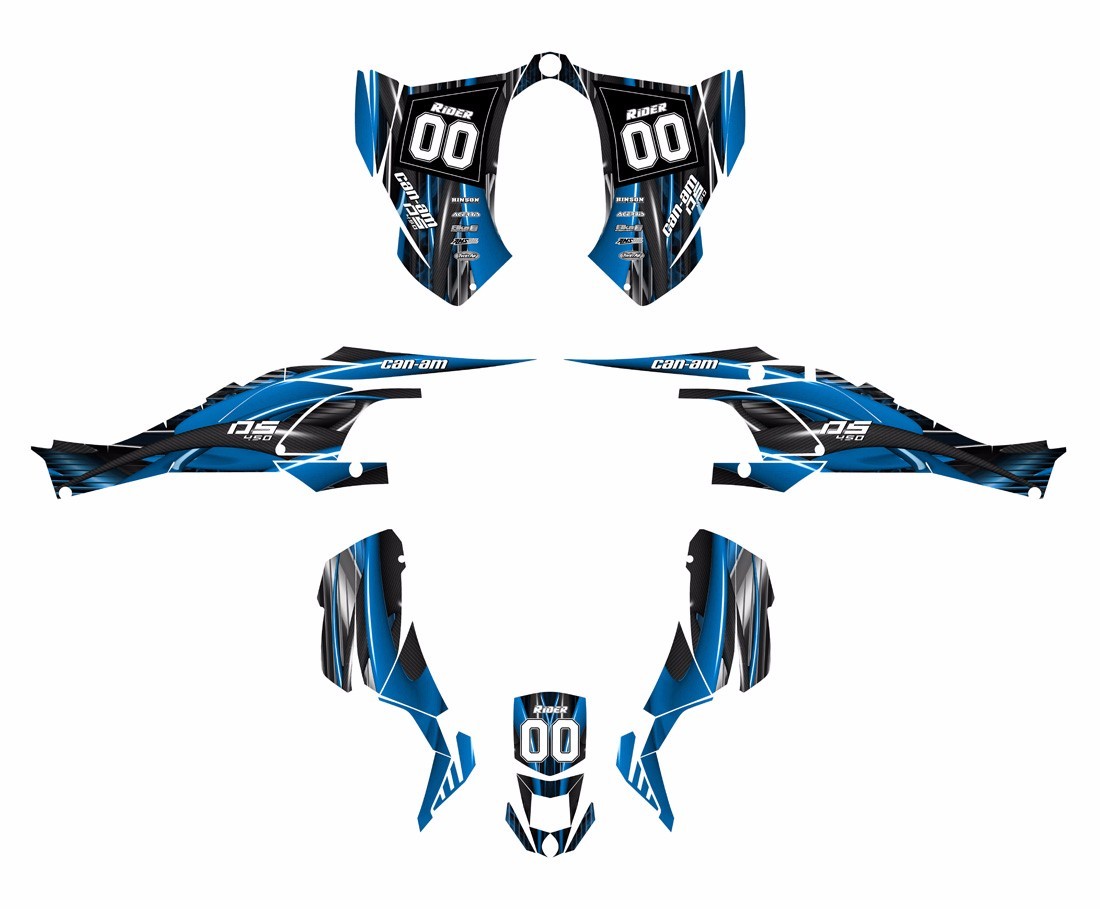 CAN AM DS 450 graphics kit by AMG 24 mil thick durable pliable vinyl ...