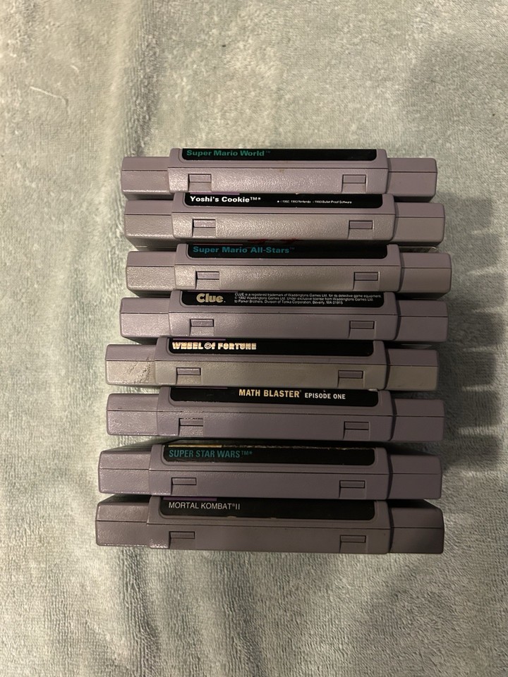 Lot Of 8 SNES Games, Star Wars, Super Mario World / Allstars, Yoshi's ...