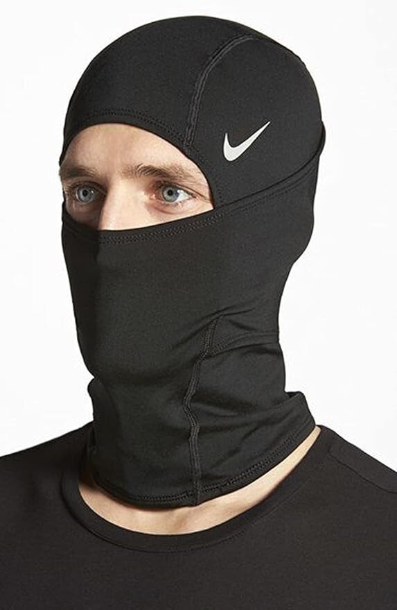 Nike Pro Hyperwarm Hood Therma Fit Unisex Black White Ski Mask Football ...