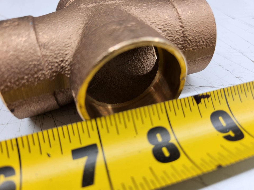 Nibco 835 1-1/4" Solder CxCxCxC All Way DWV Double Tee Cast Bronze ...