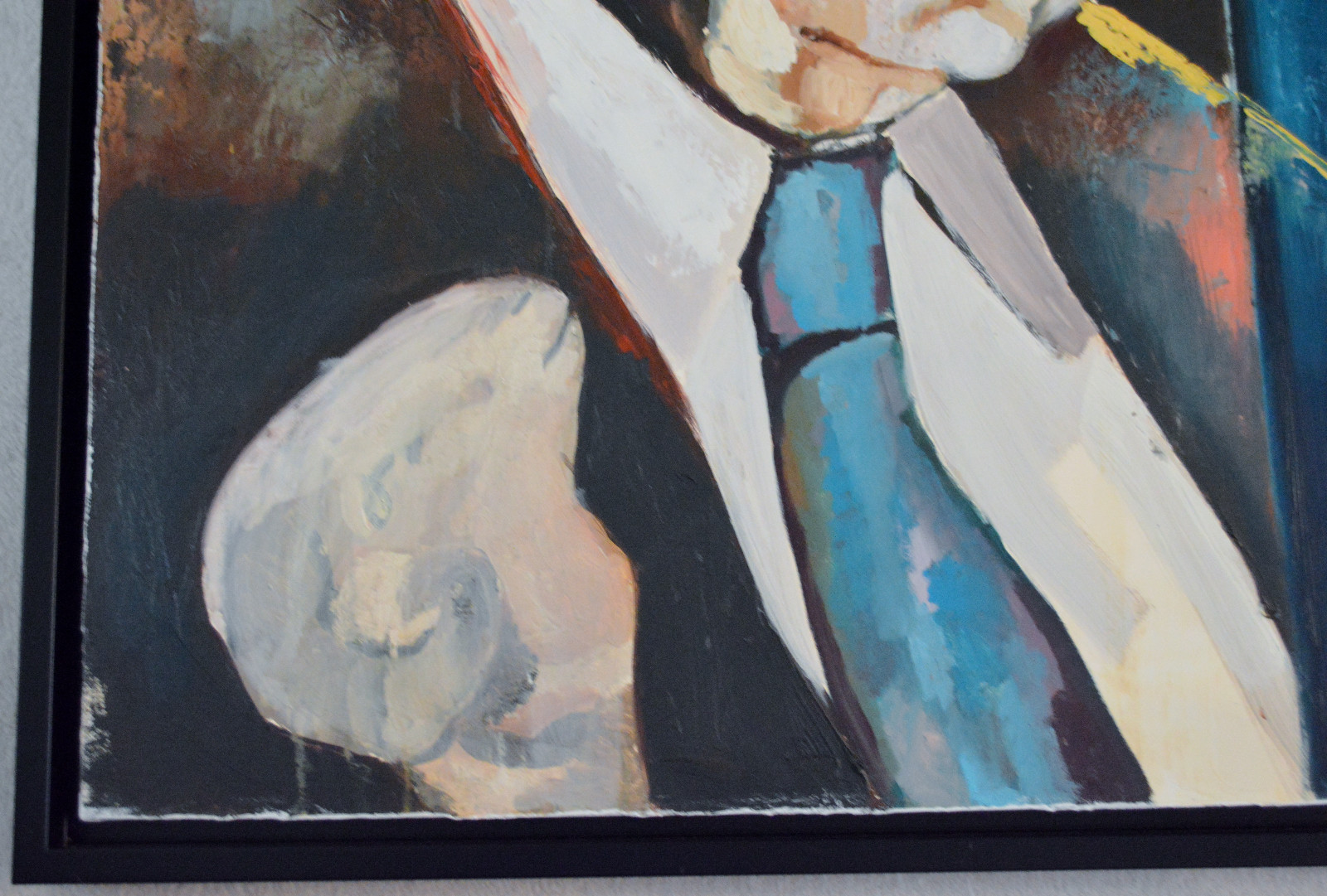 OFER SAMRA ORIGINAL OIL AND ACRYLIC PAINTING ARIEL SHARON 30"X40" W/COA ...