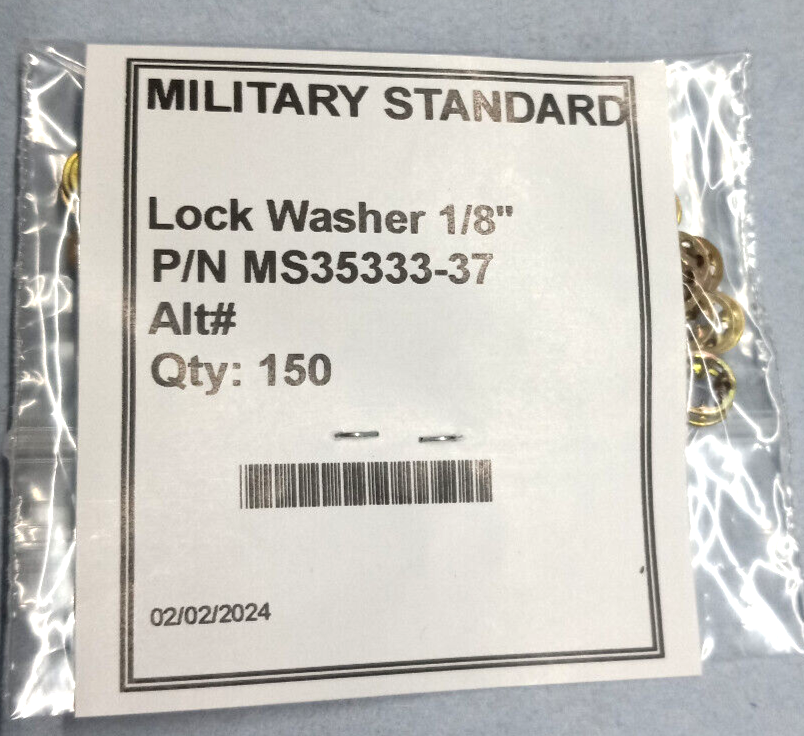 P/N MS35333-37 Lock Washer 1/8" (150/PACK) | eBay