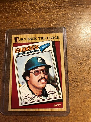 1987 Topps Baseball # 312 Turn Back The Clock 1977 Reggie Jackson 10 ...