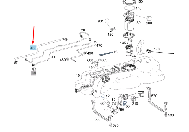 MERCEDES-BENZ VITO W447 FUEL LINE A4474760801 GENUINE for sale online ...