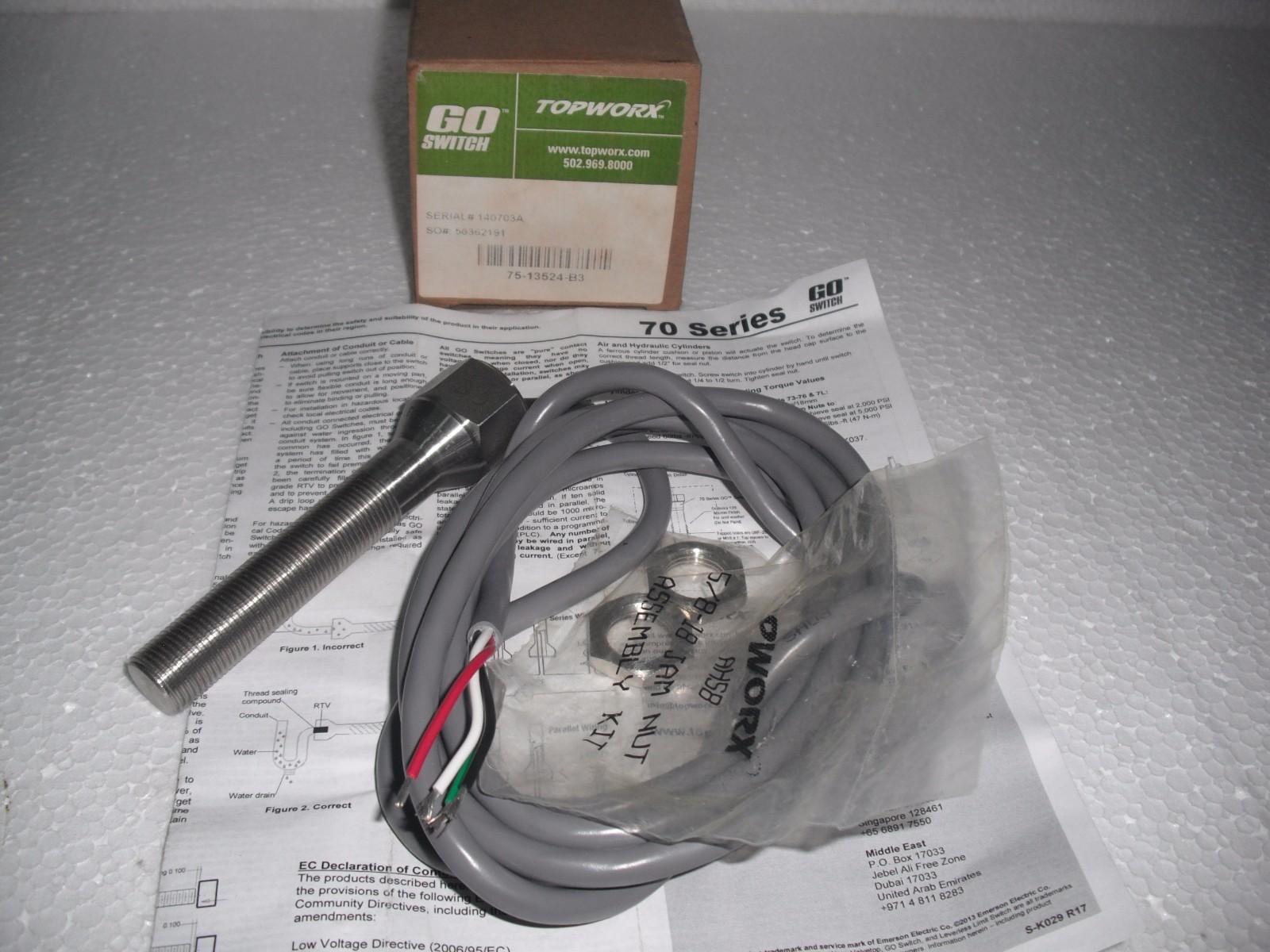 Topworx Go Switch 75-13524-B3 Stripper Pump Stroke Counter Proximity ...