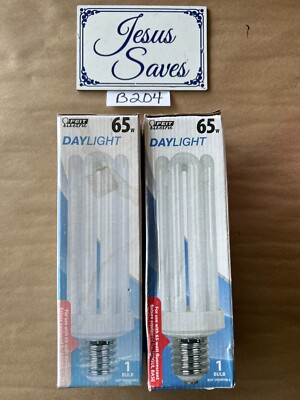 2- Feit Electric 65w PLf65-65 Daylight CFL Bulb Utility Bulb Mogul Base ...