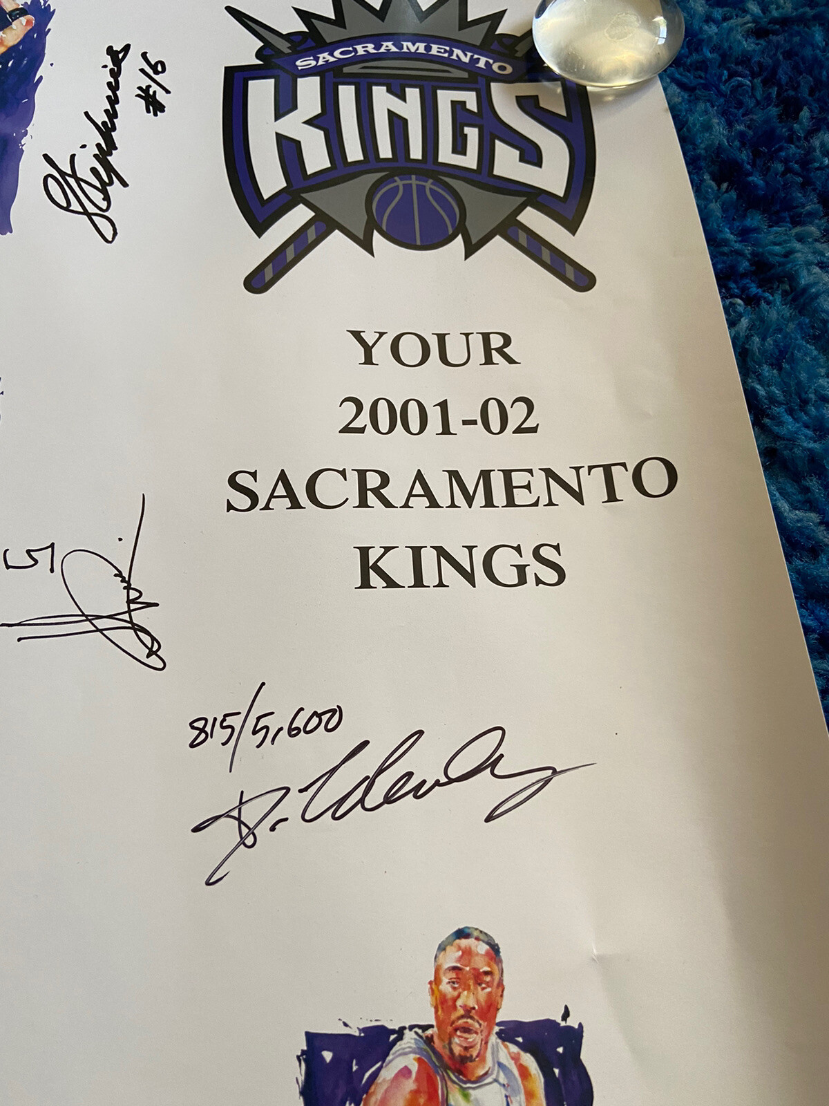 2002 SACRAMENTO KINGS Season Ticket Holder 24 x 36 Poster Litho ...