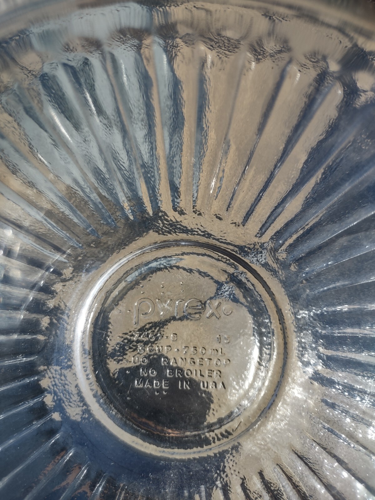 PYREX 7401-s Clear Glass Mixing Bowl Ribbed Panels 3 Cups EUC USA ...