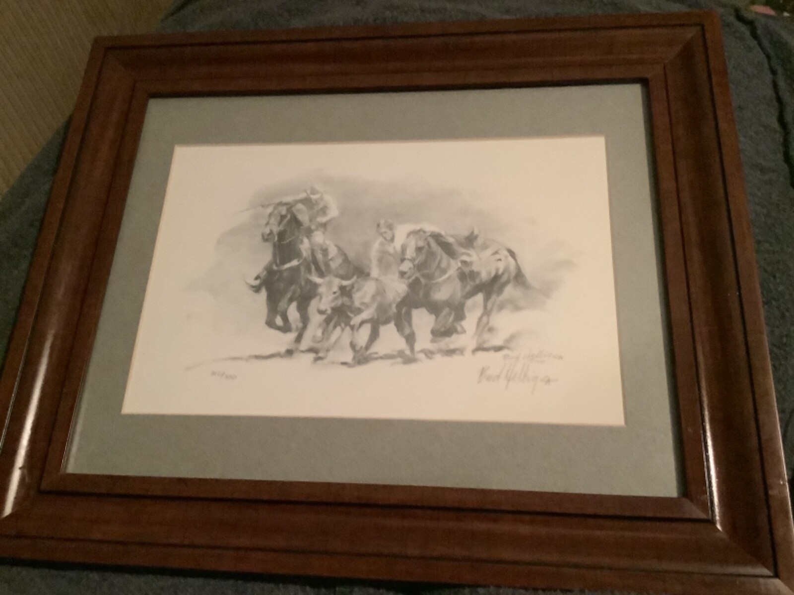 Bud Helbig(1919-2002)Artist, MT, 1990 Cowboy Ltd Ed Print 310/350 ...