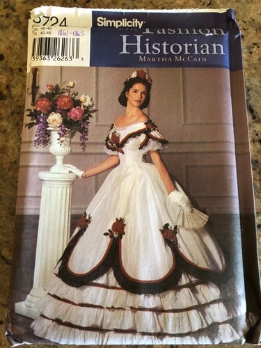 🌹 SIMPLICITY #5724 - LADIES CIVIL WAR ERA OFF SHOULDER GOWN PATTERN 14 ...