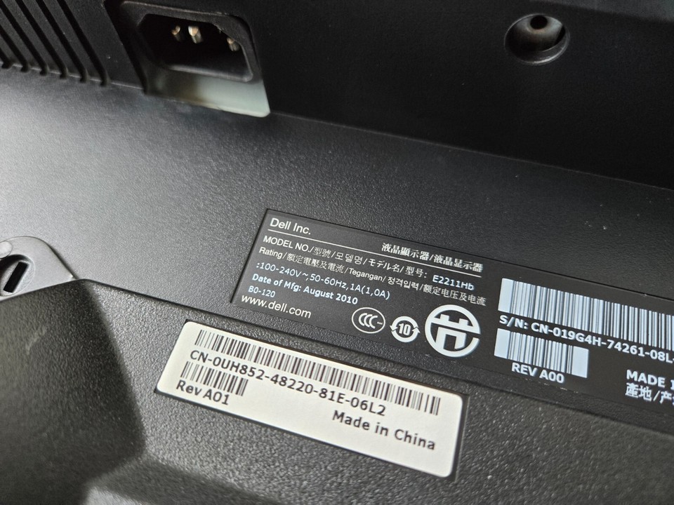 Dell E2211Hb 22" Widescreen 1920 x 1080 LCD Monitor W/ Stand Cord SPKs ...