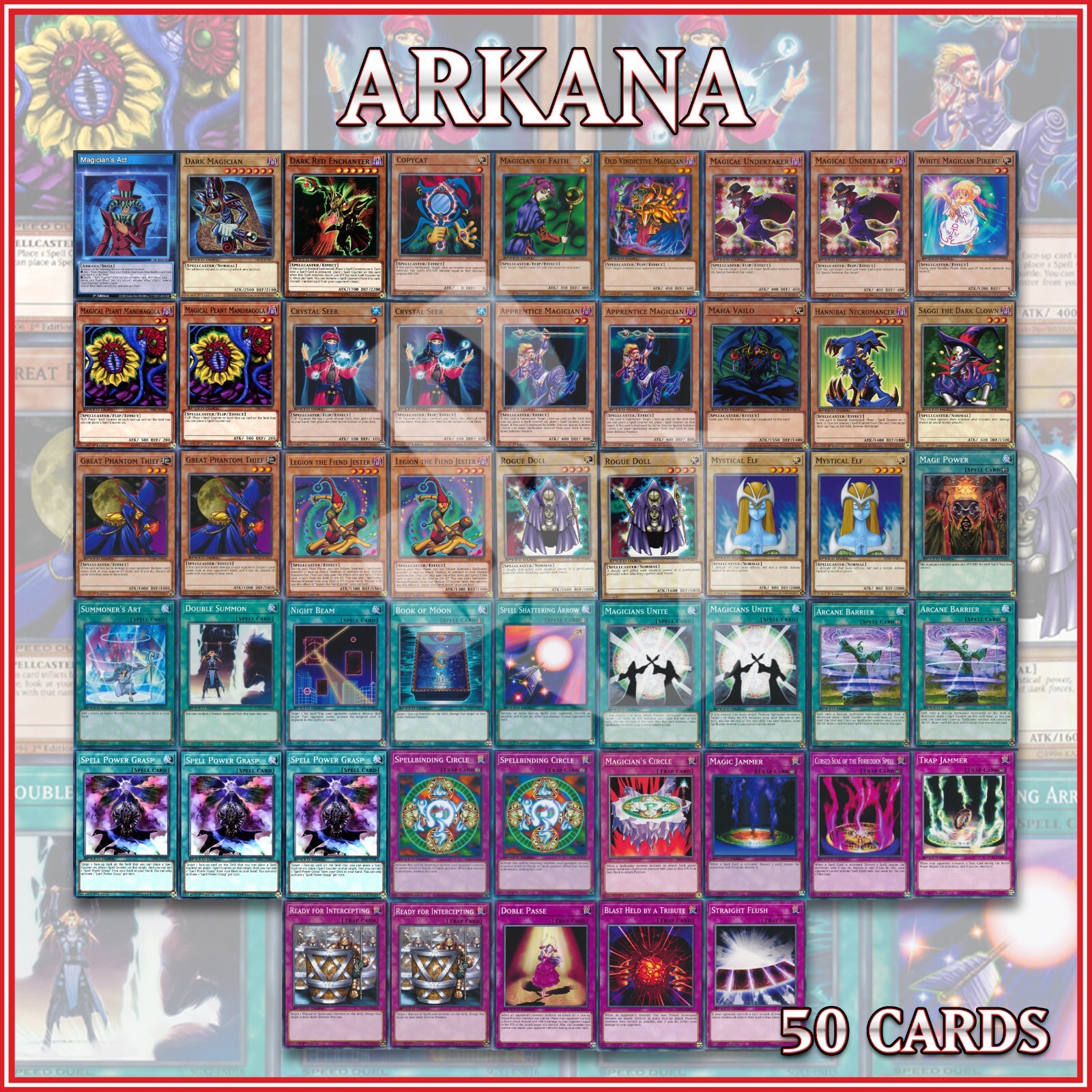 STARTER DECK ARKANA 50 | Dark Magician Copycat Red Enchanter Apprentice ...