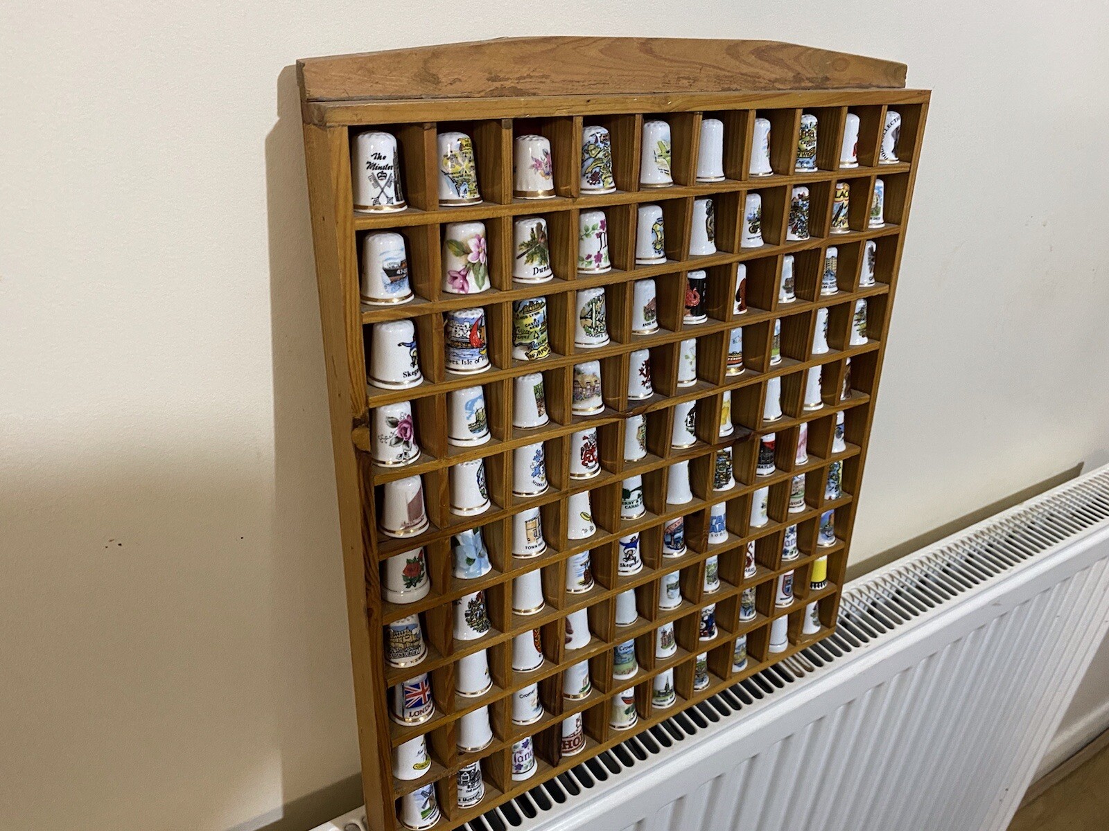 Thimble Display Case With 100 Thimbles Unique Wooden Well Made UWB ...