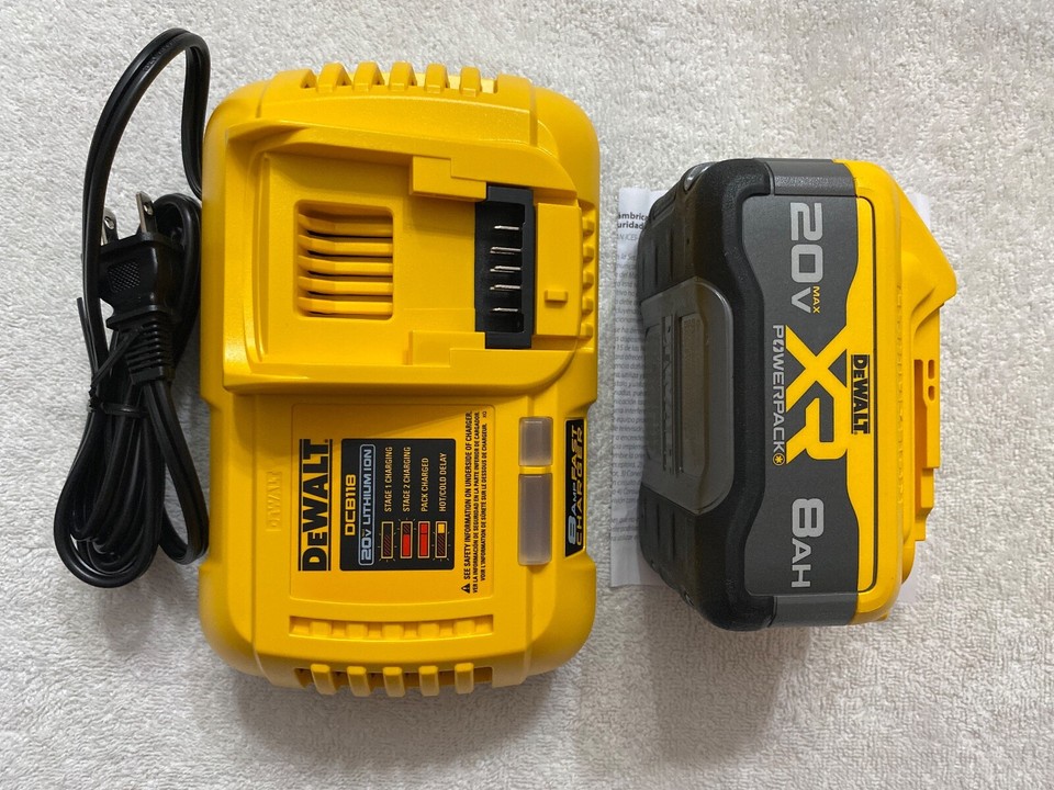 New Dewalt DCB118 20V Fast Charger & DCB2108 20V MAX XR 8.0Ah Powerpack ...