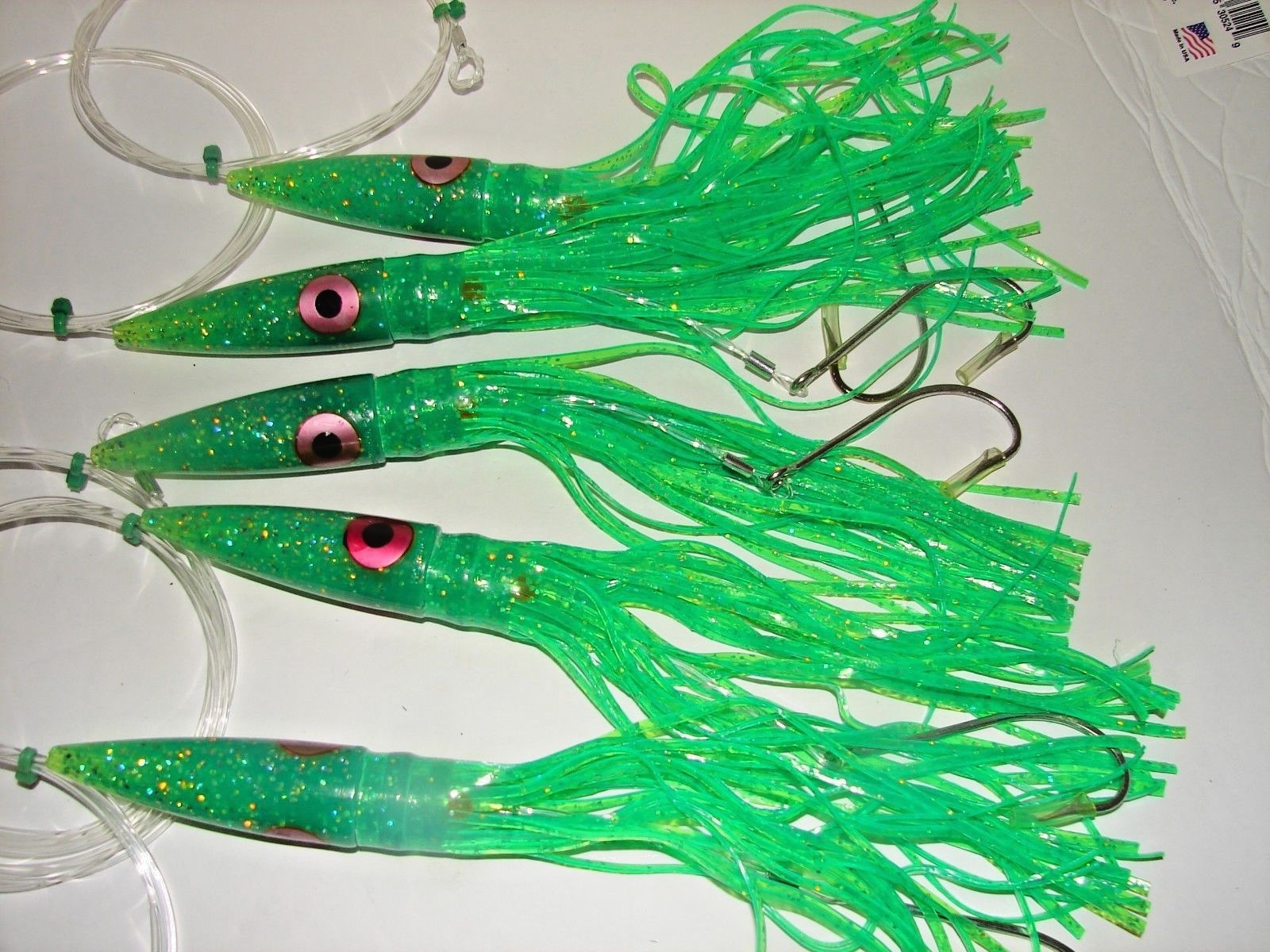 5 Green Machine 10" Trolling Lure Wahoo Marlin Fishing Tuna Smacker Lot ...