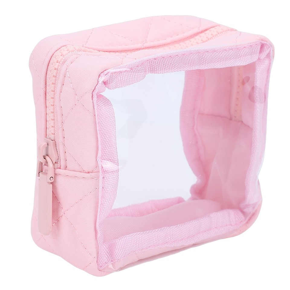 Pink Lay Flat Travel Makeup Bag For Women 180° Lay Flat Water Proof ...