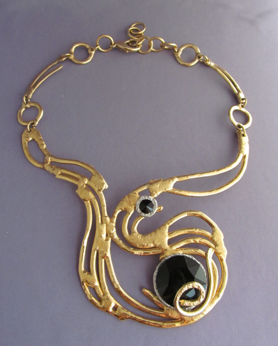 VINTAGE J. JANSEN BRUTALIST MODERNIST HUGE BLACK RHIN… - Gem