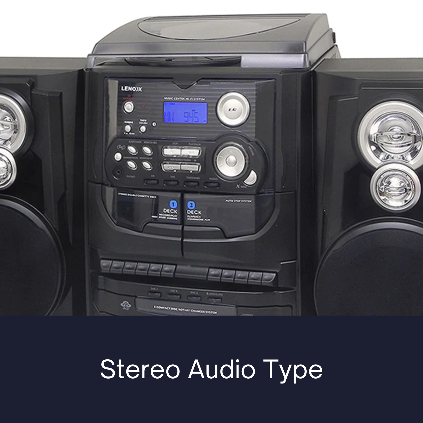 Hi-Fi Stereo System with Multi CD Player, Dual Cassette Tape and Stereo ...