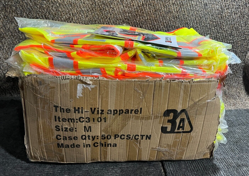 (QTY 10) 3A Safety Hi-Vis Apparel Orange Safety Vest Reflective Size ...