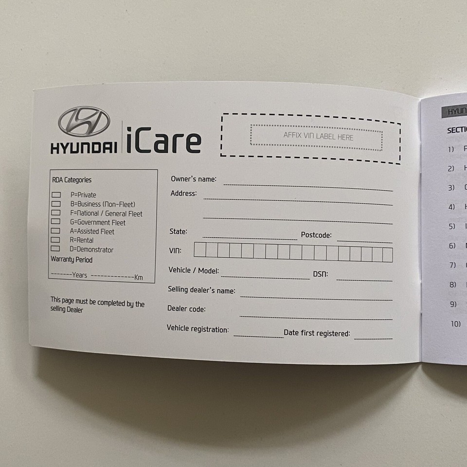 New Blank Hyundai Service Record Log Book Booklet | eBay Australia