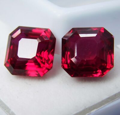 18 Ct AA+ Quality Natural Ruby Red Square Cut CERTIFIED Loose Gemstone ...