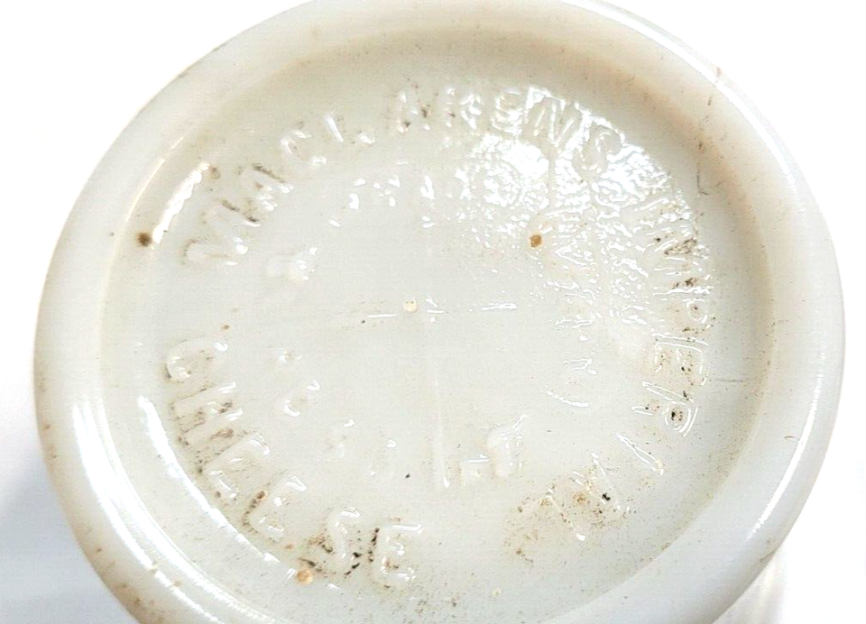 Maclaren’s Imperial Cheese Milk Glass Jar 3.25" tall Embossed Bottom ...
