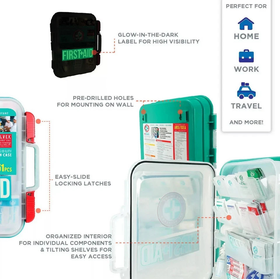 NEW 351 pc Emergency First Aid Kit Workplace OSHA ANSI FREE FAST ...