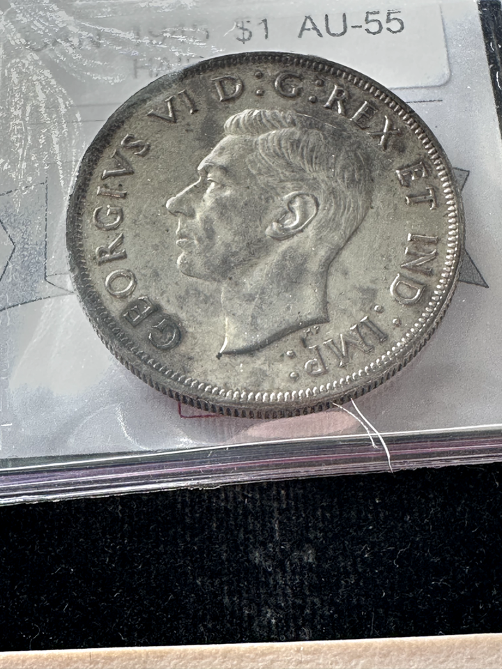 1945 Coin Mart Graded Canadian Silver Dollar $1, **AU-55 Hairlines** | eBay