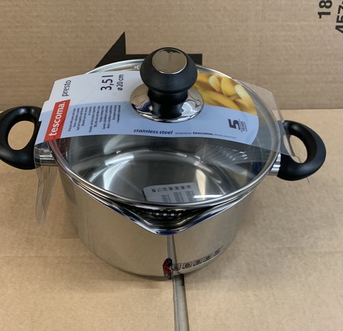 Tescoma Presto 20cm Deep Casserole Pot With Spout & Cover (New) | eBay