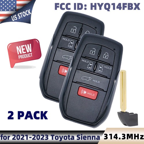 2x HYQ14FBX Smart Keyless Entry Remote Key FOB For Toyota Sienna 2021 ...