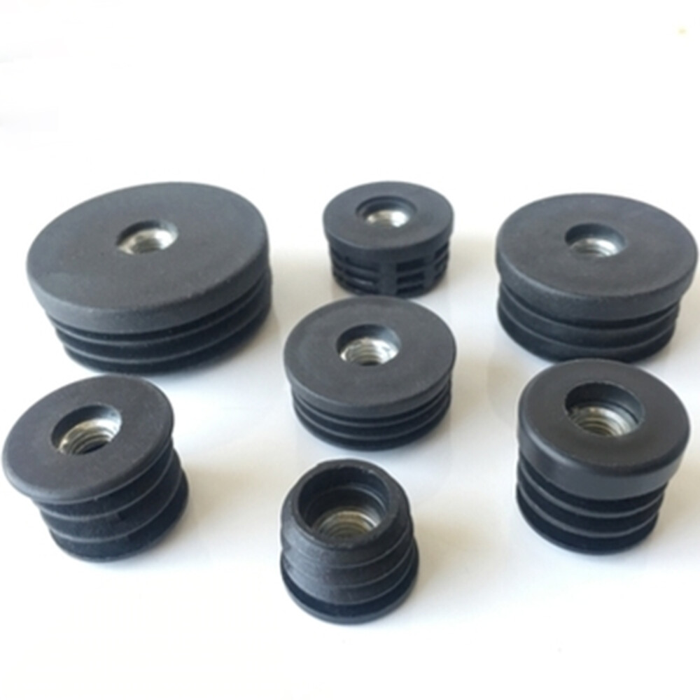 25mm Adjustable M8 M6 Screw Leveling Foot + Round Pipe Plugs Inserts ...