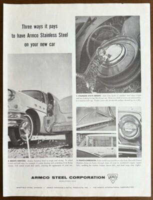 1956 Armco Steel PRINT AD Three Ways It Pays to Have Stainless on Your ...
