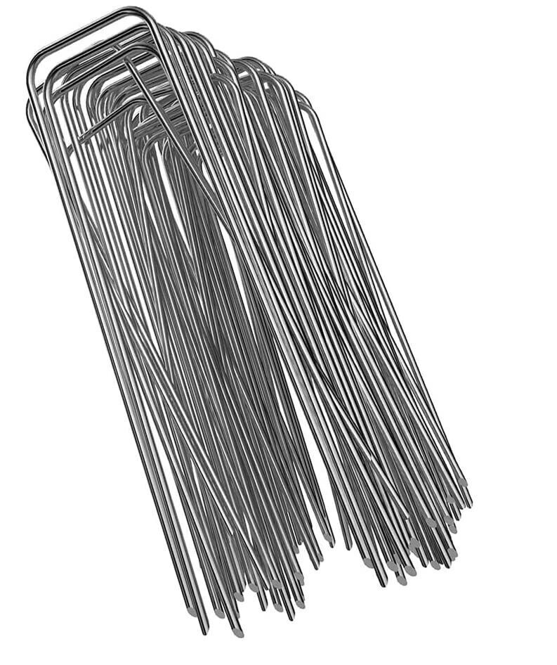 Weed Control Fabric Pegs Metal U Pins Galvanised Steel Securing ...