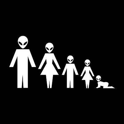 Alien Stick Figure Family Set Decal Truck Laptop Car Skateboard Window ...