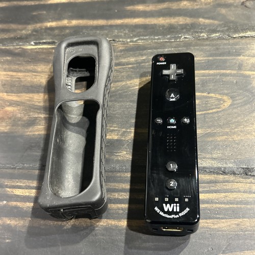 Nintendo Wii Remote Plus Motion Controller - Black With Cover Jacket ...