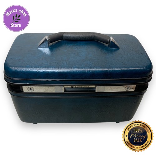 Vintage Samsonite Profile II Blue Train Case VGC no Tray no Key | eBay