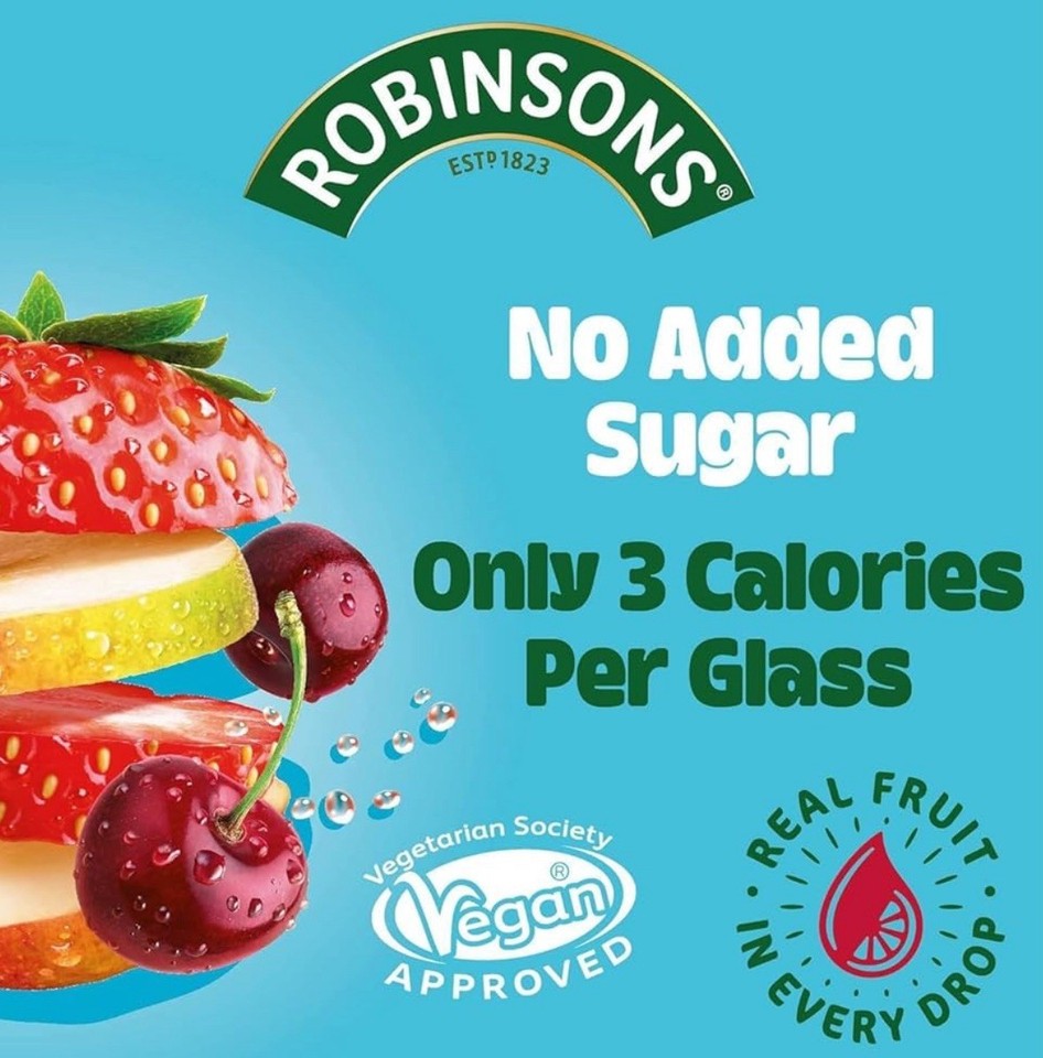 Robinsons Double Strength Apple Blackcurrant No Added Sugar Squash 1 ...