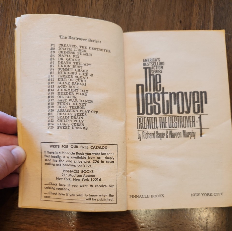 The Destroyer # 1 Created the Destroyer Vintage Paperpback 1976 8th ...