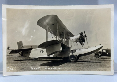 1942 WWII Era US NAVY AMPHIBIAN Sea Plane CAMP RIPLEY Real PHOTO ...