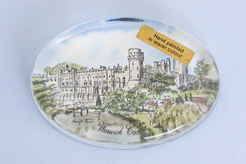 Vintage Warwick Castle Britain Hand Painted Water Color Paperweight | eBay
