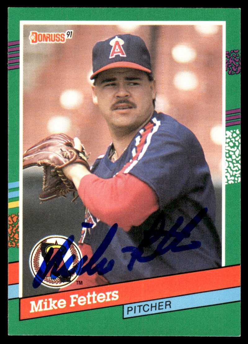 1991 Donruss Baseball Card Mike Fetters California Angels #565 Signed ...