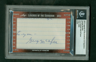 George McAfee 2013 Leaf Legends of Gridiron Cut Signature Beckett ...