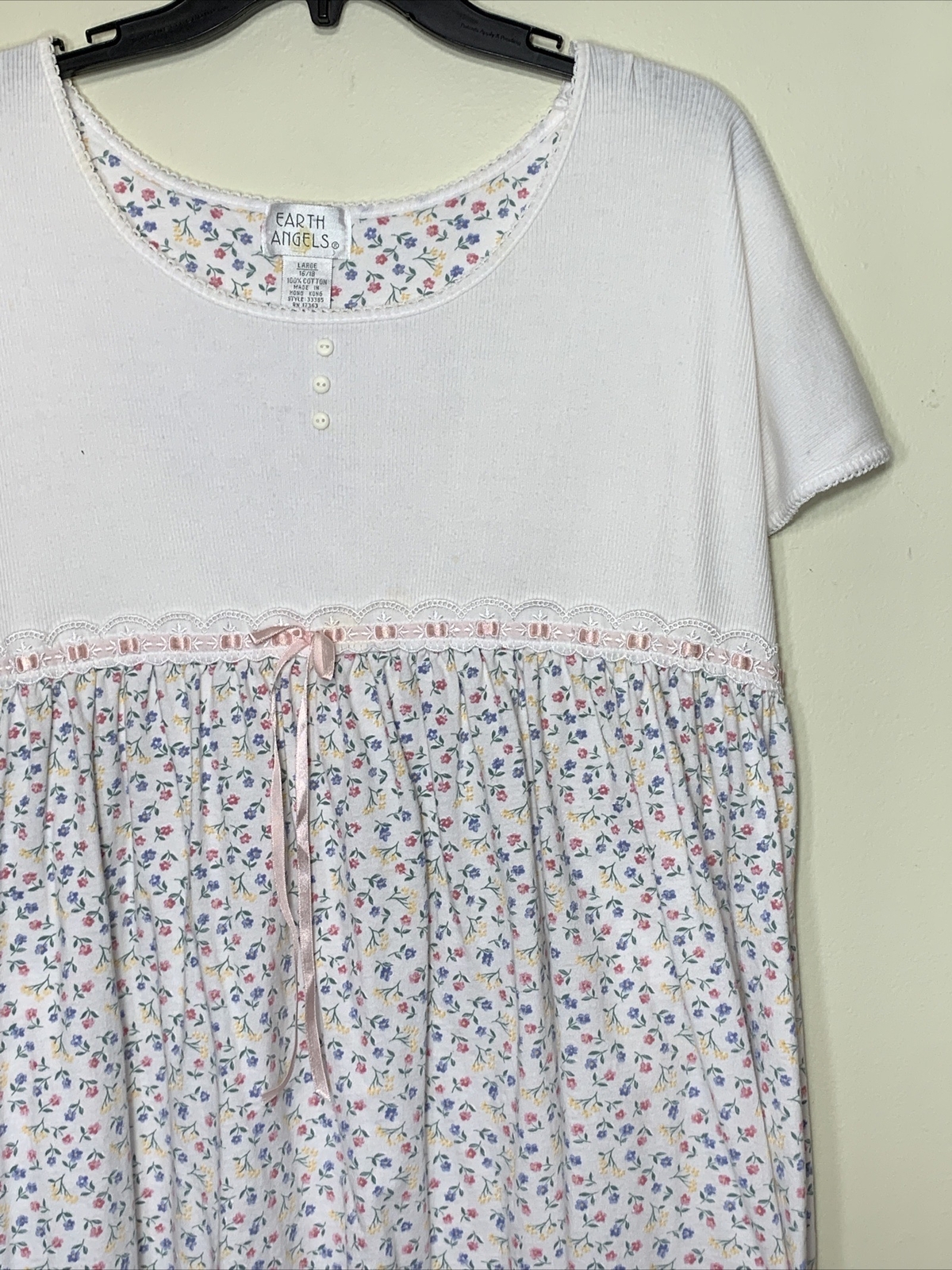 Vintage Earth Angels Pajama Dress Nightgown Size Larg… - Gem