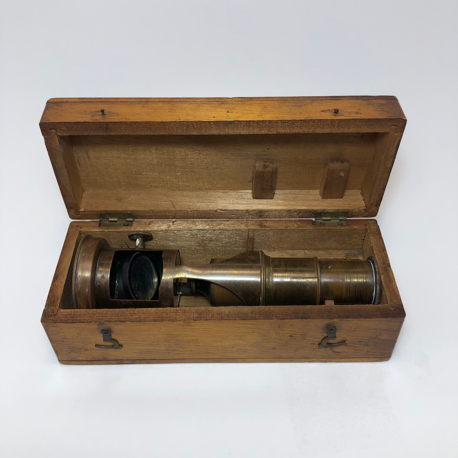 Antique Brass Field Pocket Microscope In Wooden Case | eBay UK