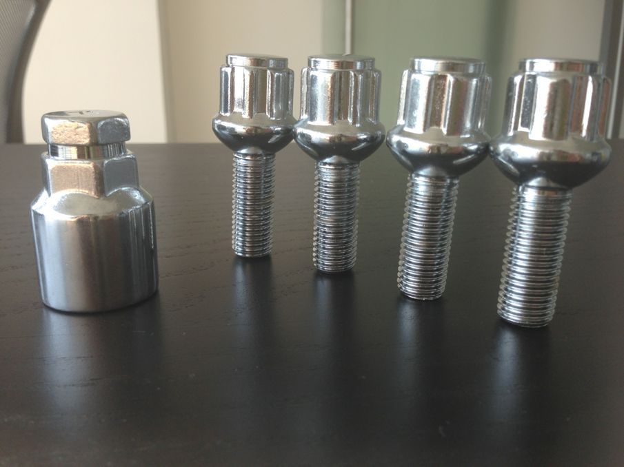 4pc Locking Lug Bolts - 12x1.5 Mercedes Benz | 24mm Shank | Spline ...
