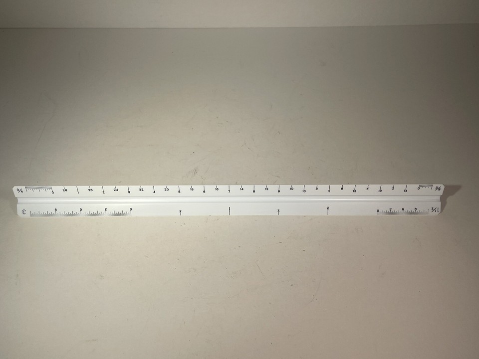 Staedtler-Mars 987 19-31 Architect Scale Triangle Drafting Ruler White ...